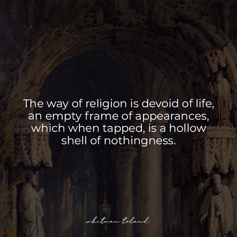 hollow shell. – Whitman Toland